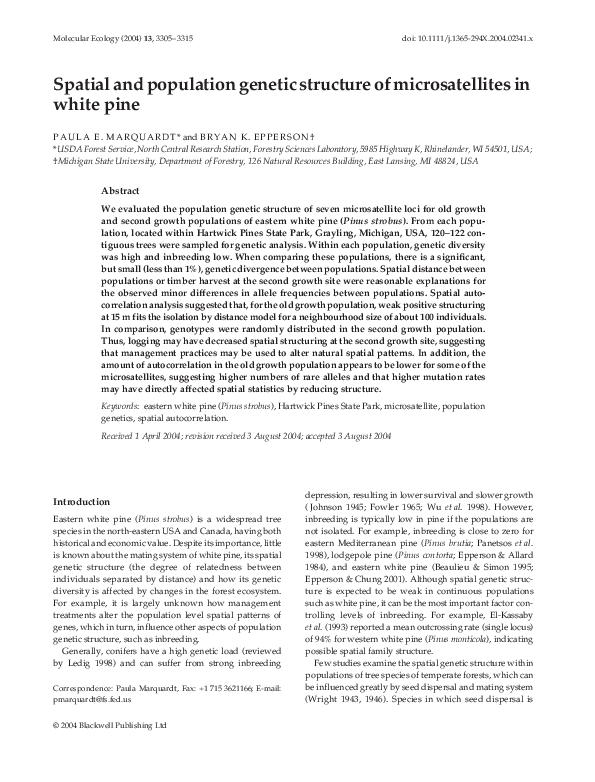 (PDF) Spatial and population genetic structure of microsatellites in ...
