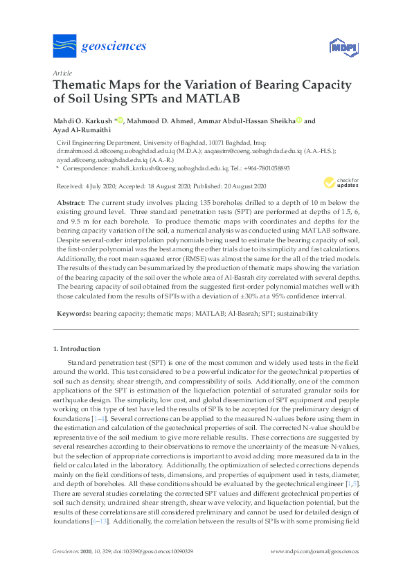(PDF) Thematic Maps for the Variation of Bearing Capacity of Soil Using ...