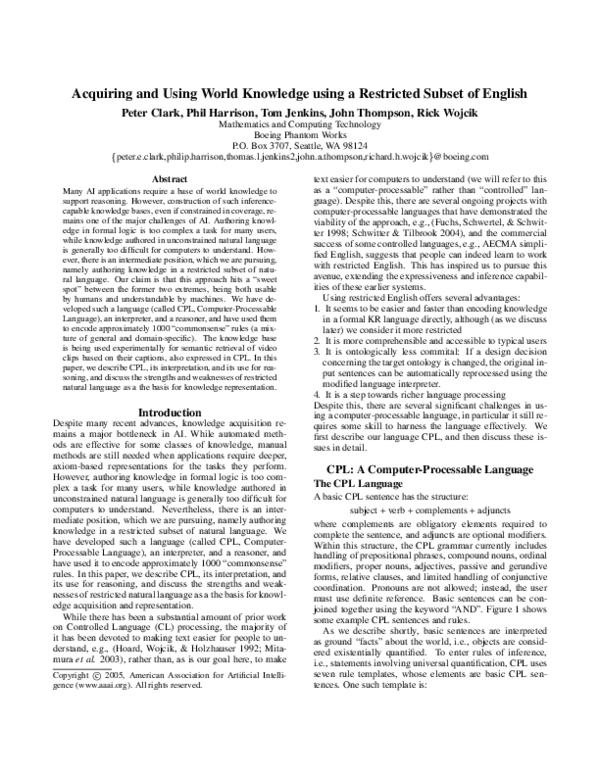 (PDF) Acquiring and Using World Knowledge Using a Restricted Subset of ...