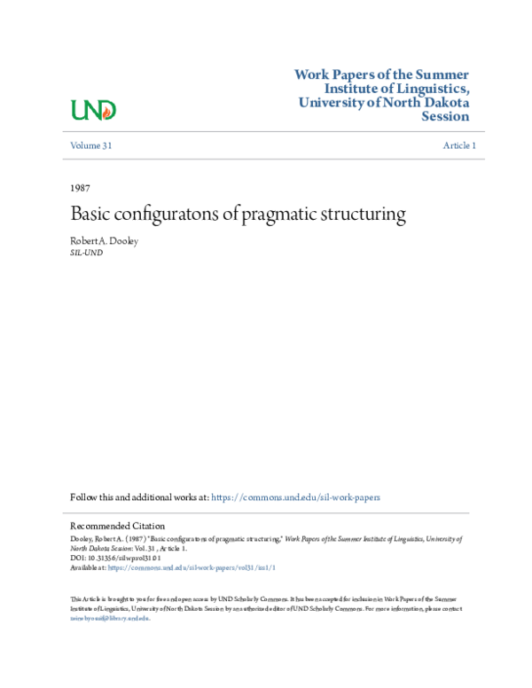 (PDF) Basic configuratons of pragmatic structuring
