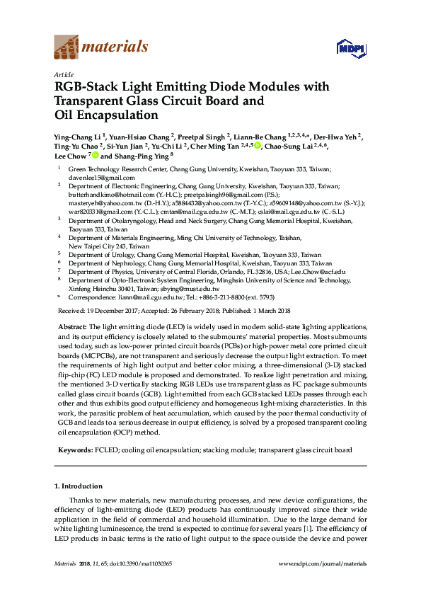 (PDF) RGB-Stack Light Emitting Diode Modules with Transparent Glass ...