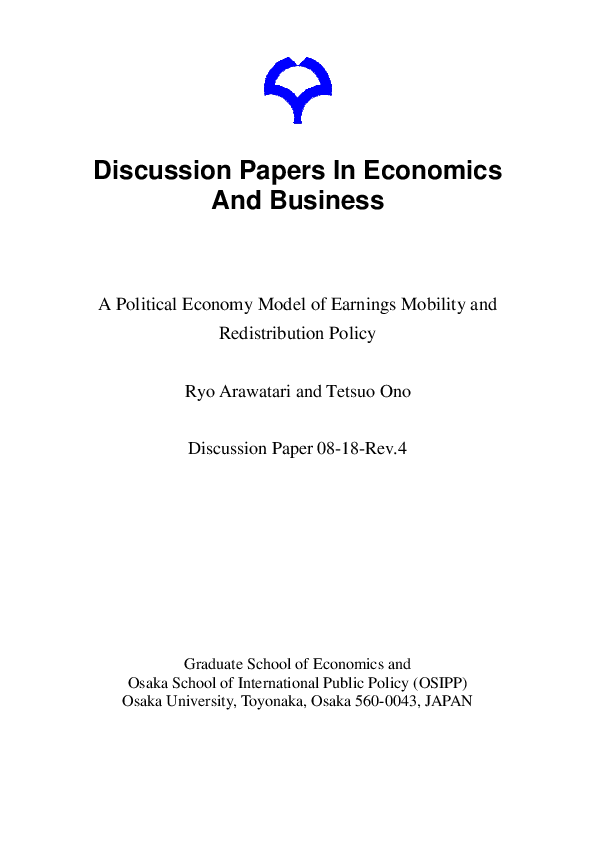 (PDF) A Political Economy Model of Earnings Mobility and Redistribution ...