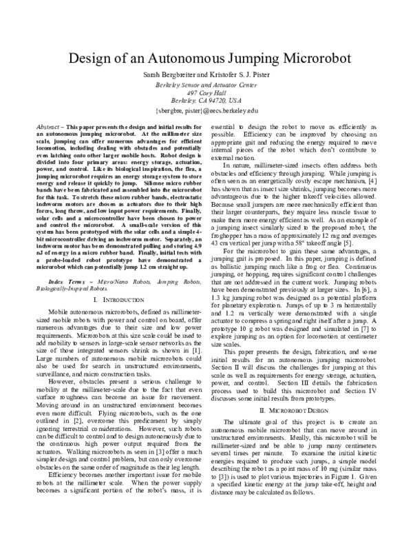 (PDF) Design of an Autonomous Jumping Microrobot
