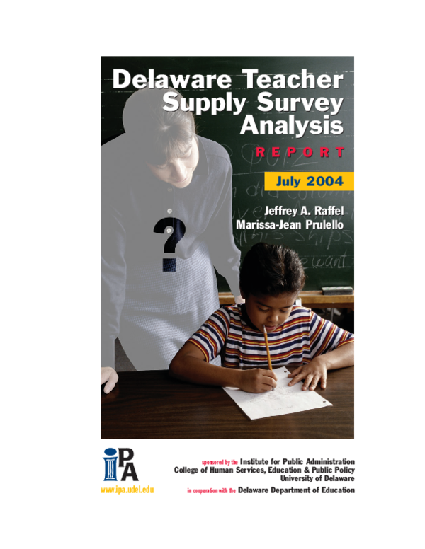 (PDF) Delaware Teacher Supply Survey Analysis Report