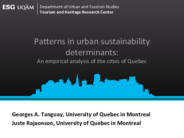 (PDF) Patterns in Urban Sustainability Determinants: An Empirical ...