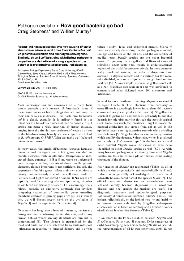 (PDF) Pathogen evolution: How good bacteria go bad