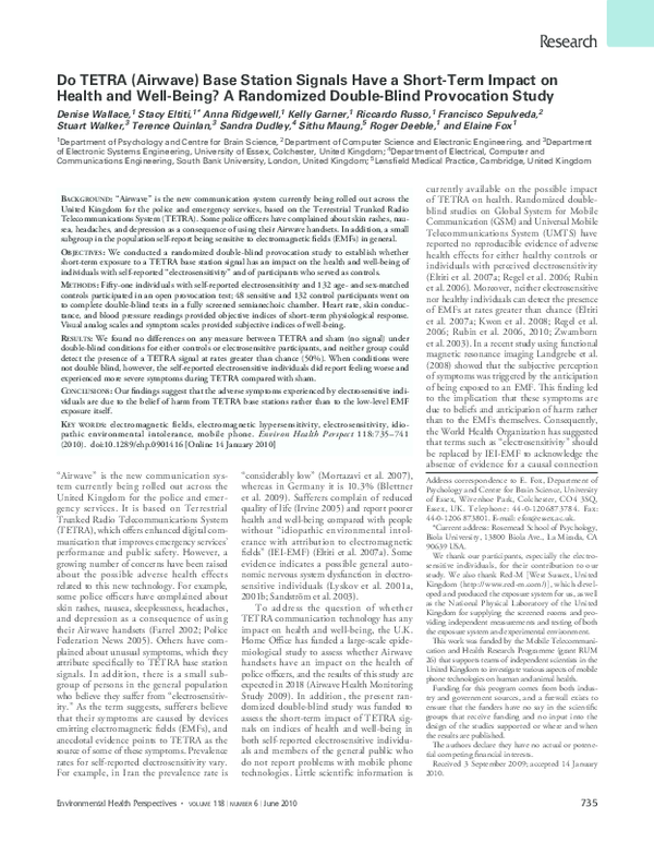 (PDF) Do TETRA (Airwave) Base Station Signals Have a Short-Term Impact ...