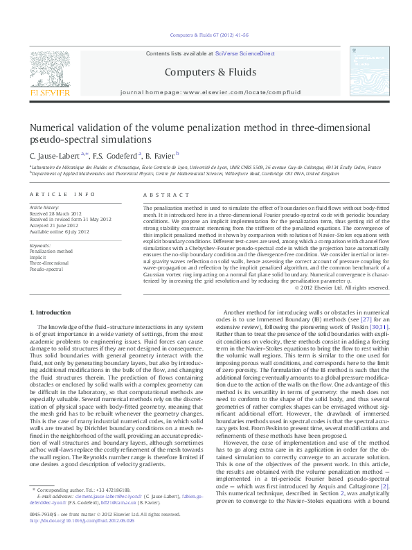 (PDF) Volume Penalization in 3D Pseudo-Spectral Fluid Simulations