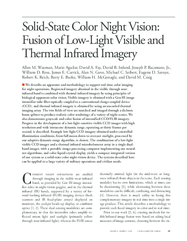 (PDF) Solid-state color night vision: fusion of low-light visible and ...