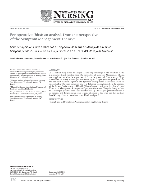 (PDF) Perioperative thirst: an analysis from the perspective of the ...