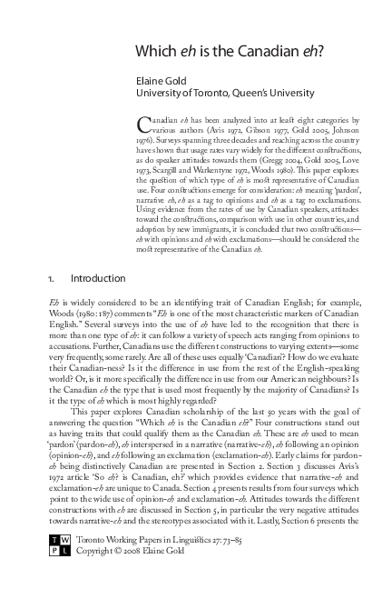 (PDF) Which eh is the Canadian eh?