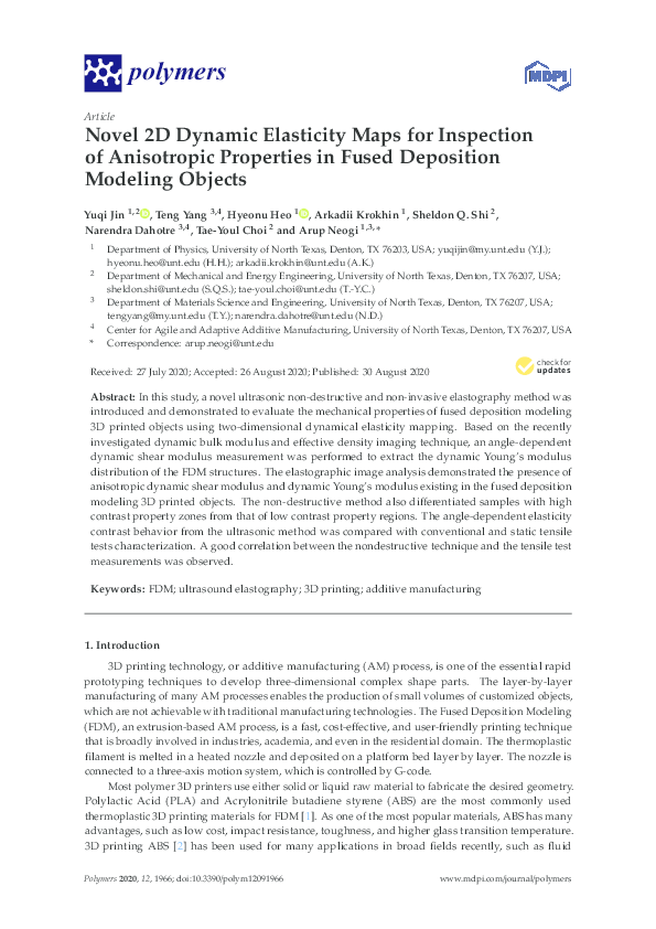 (PDF) Novel 2D Dynamic Elasticity Maps for Inspection of Anisotropic ...