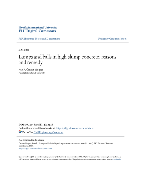 (PDF) Lumps and balls in high-slump concrete: reasons and remedy