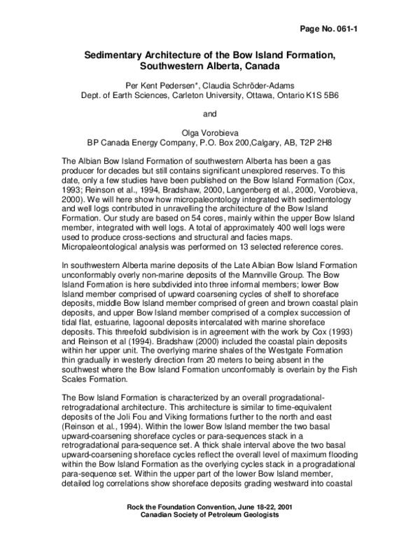 (PDF) Sedimentary Architecture of the Bow Island Formation ...