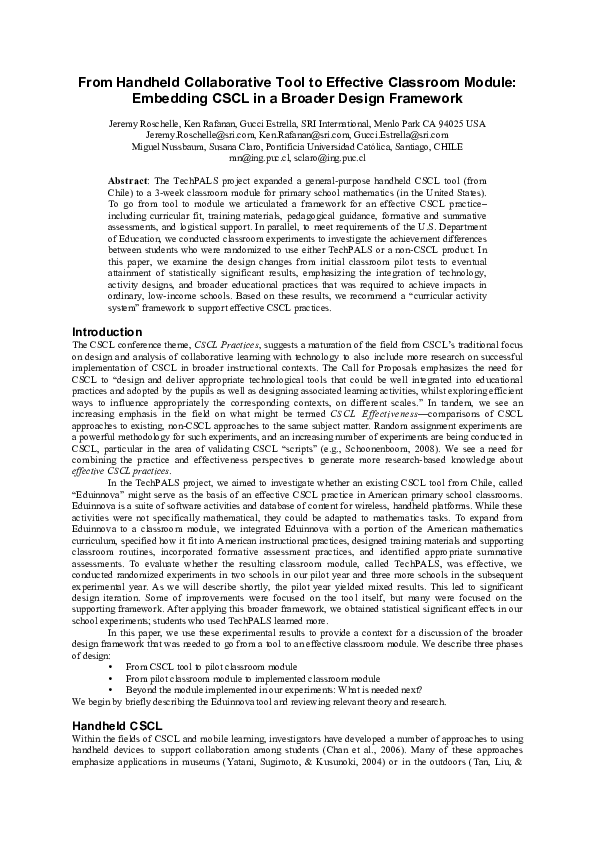 (PDF) From handheld collaborative tool to effective classroom module ...