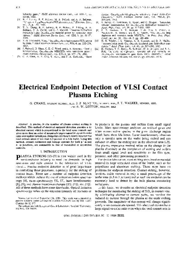 (PDF) Electrical endpoint detection of VLSI contact plasma etching