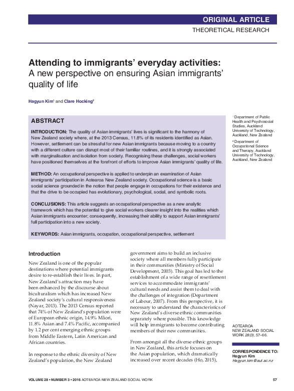 (PDF) Attending to immigrants’ everyday activities: A new perspective ...