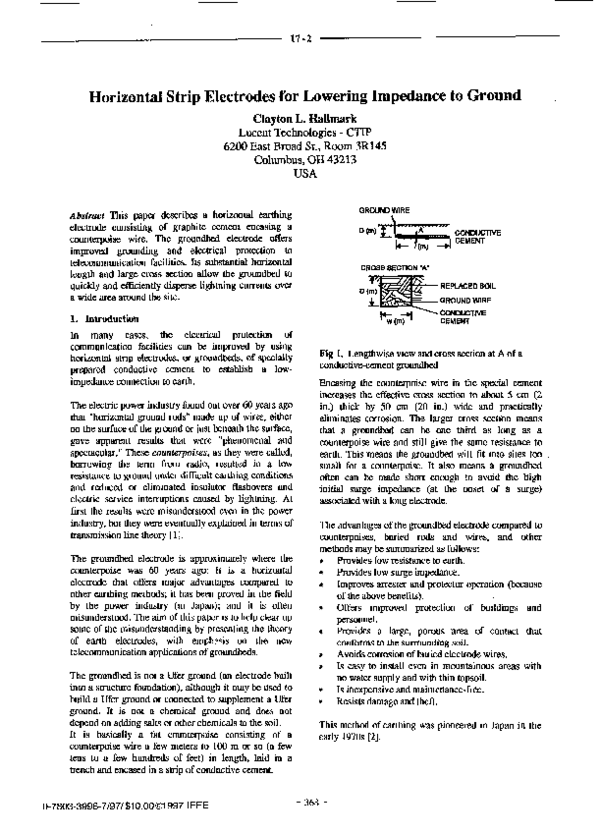 (PDF) Horizontal strip electrodes for lowering impedance to ground
