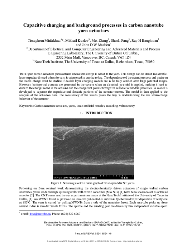 (PDF) Capacitive charging and background processes in carbon nanotube ...