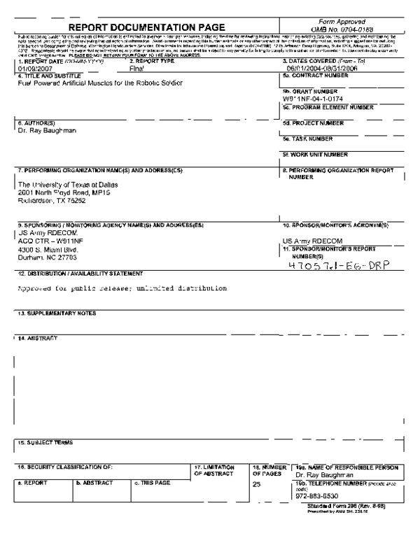 (PDF) Fuel-Powered Artificial Muscles for the Robotic Soldier | Ray ...