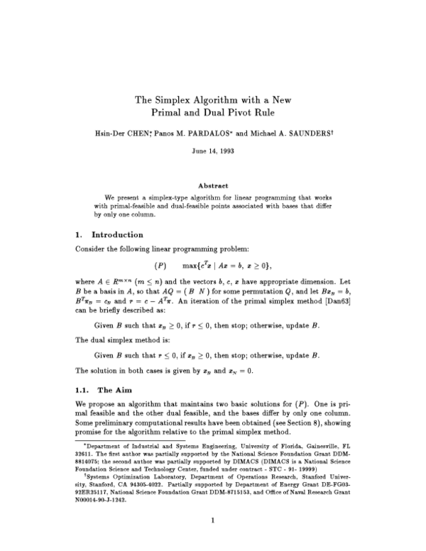 (PDF) The simplex algorithm with a new primal and dual pivot rule