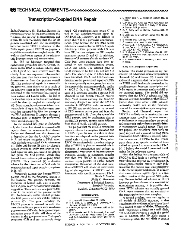 (PDF) Transcription-coupled DNA repair | Philip Hanawalt - Academia.edu