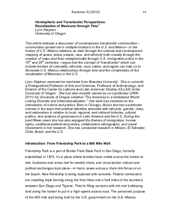 (PDF) Hemispheric and Transborder Perspectives: Racialization of ...