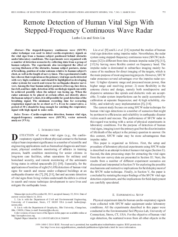 (PDF) Remote Detection of Human Vital Sign With Stepped-Frequency ...