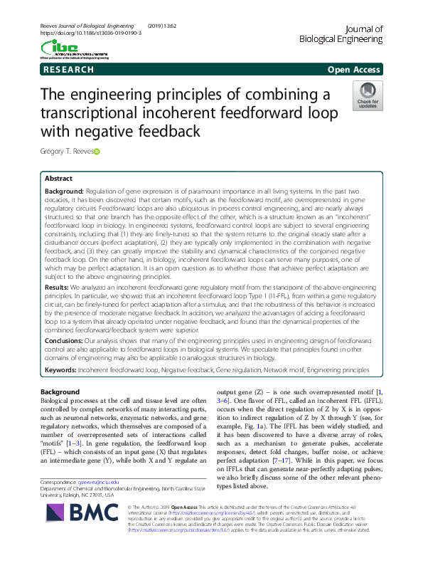 (PDF) The engineering principles of combining a transcriptional incoherent feedforward loop with ...