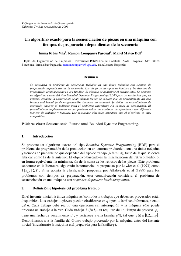 (PDF) Un algoritmo exacto para la secuenciación de piezas en una ...