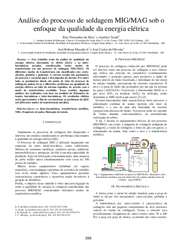 (PDF) Análise do processo de soldagem MIG/MAG sob o enfoque da ...