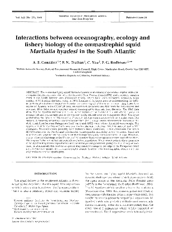 (PDF) Distribution and abundance of the squid Moroteuthis ingens ...