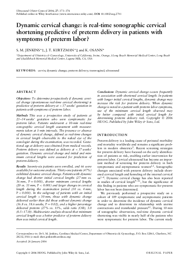 (PDF) Dynamic cervical change: is real-time sonographic cervical ...