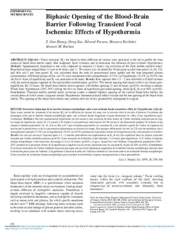 (PDF) Biphasic Opening of the Blood-Brain Barrier Following Transient ... (PDF) Biphasic Opening of the Blood-Brain Barrier Following Transient ...