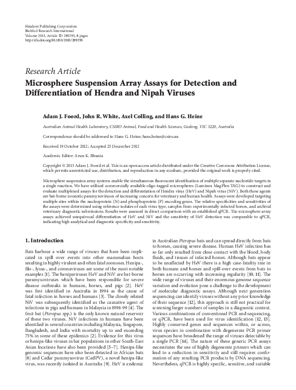 (PDF) Microsphere Suspension Array Assays for Detection and ...