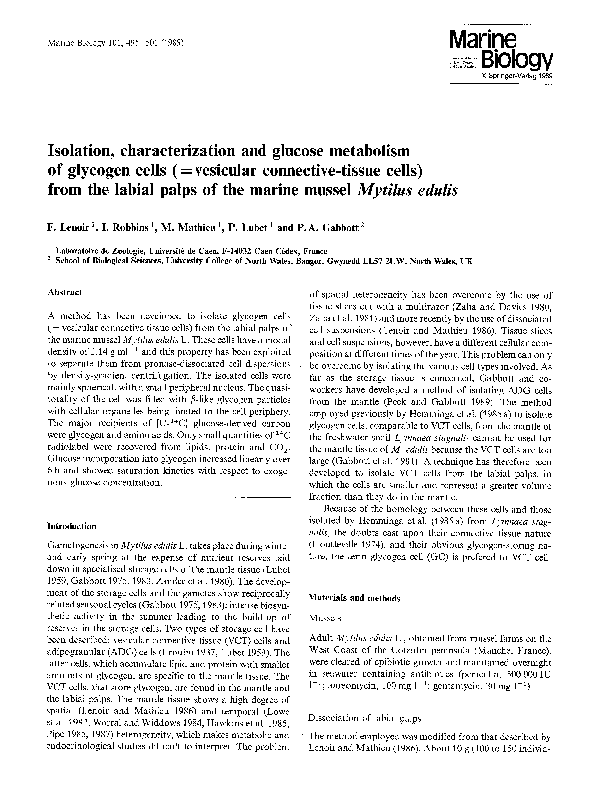 (PDF) Isolation, characterization and glucose metabolism of glycogen ...