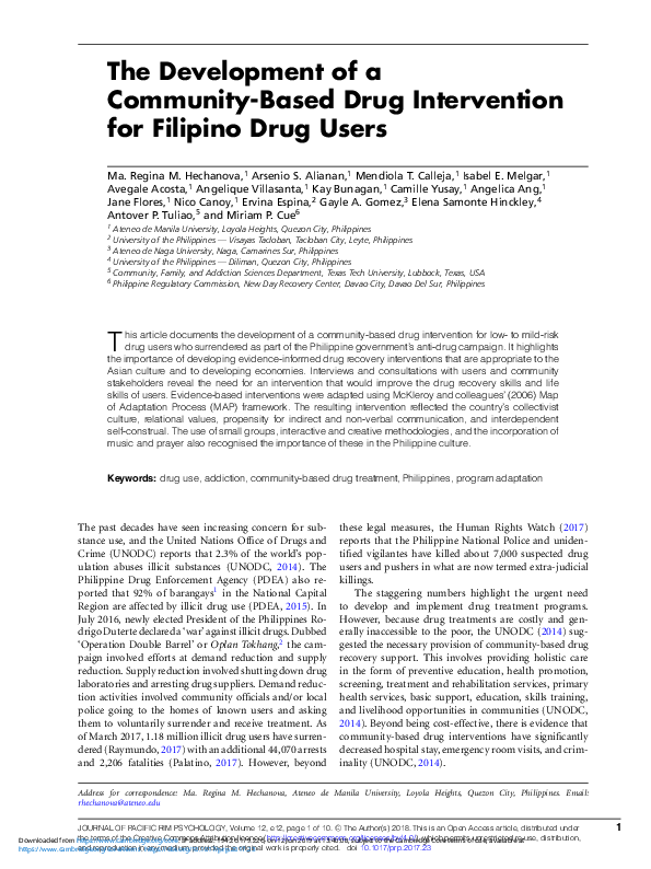 (PDF) The Development of a Community-Based Drug Intervention for ...