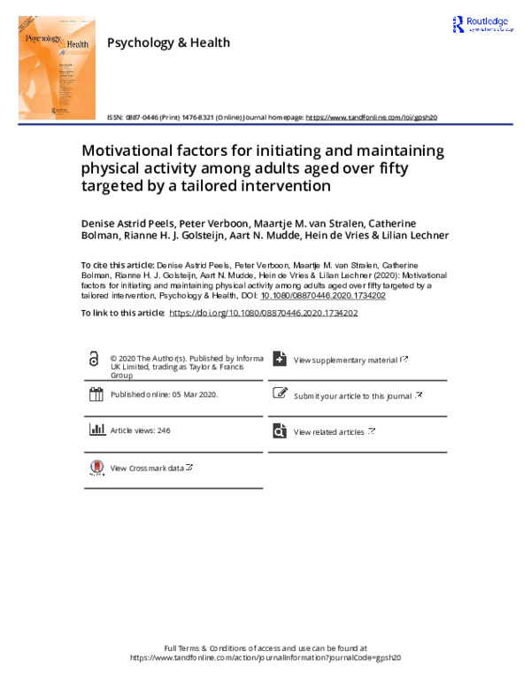 (PDF) Motivational factors for initiating and maintaining physical activity among adults aged ...