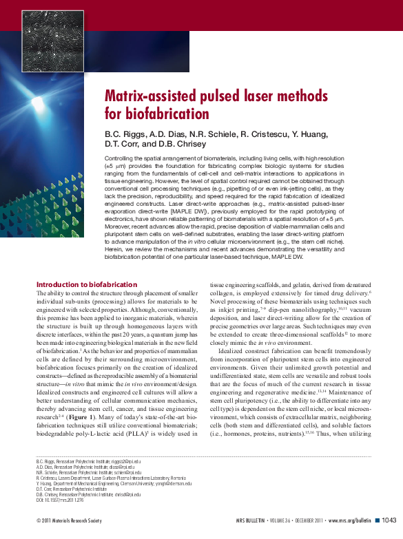 (PDF) Matrix-assisted pulsed laser methods for biofabrication