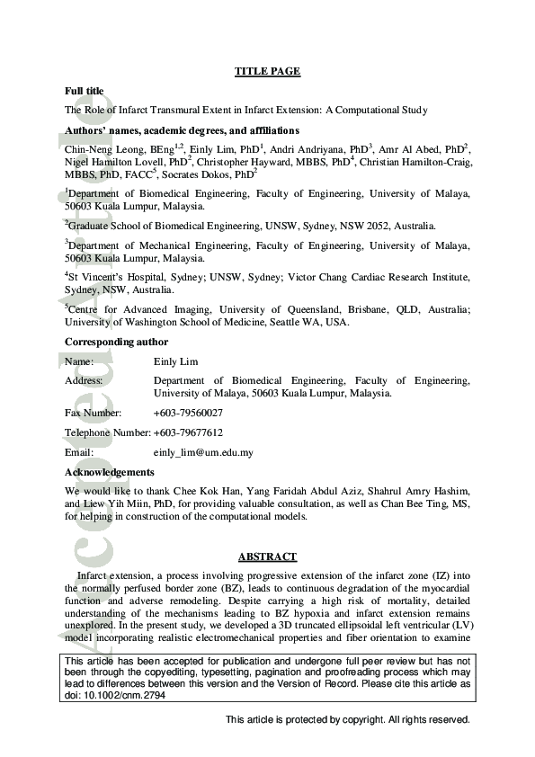 (PDF) The Role of Infarct Transmural Extent in Infarct Extension: A ...