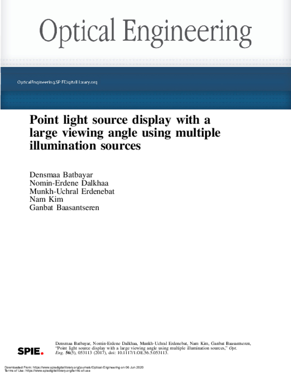 (PDF) Point light source display with a large viewing angle using ...