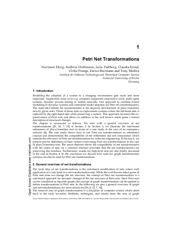 (PDF) Petri Net Transformations