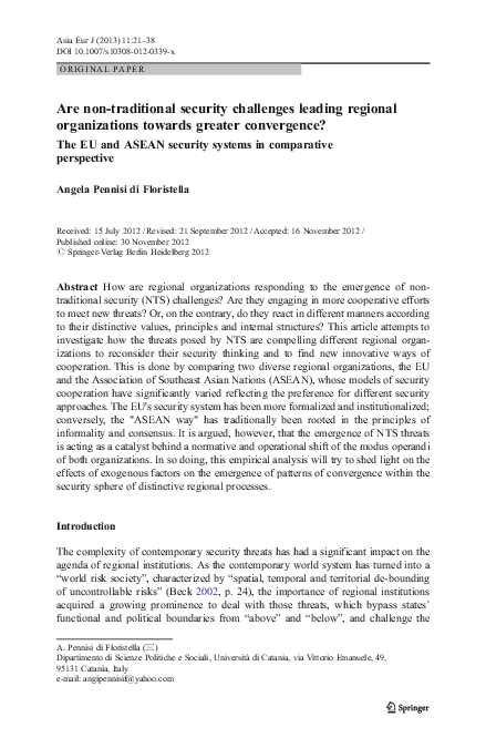 (PDF) Are non-traditional security challenges leading regional ...