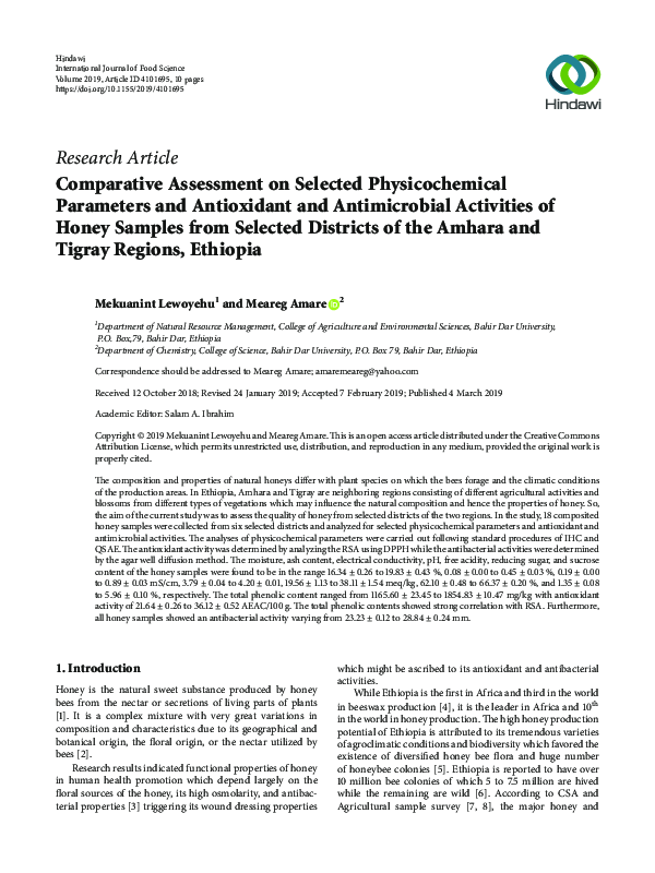 (PDF) Comparative Assessment on Selected Physicochemical Parameters and Antioxidant and ...