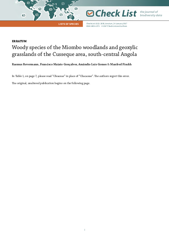 (PDF) Woody species of the Miombo woodlands and geoxylic grasslands of ...