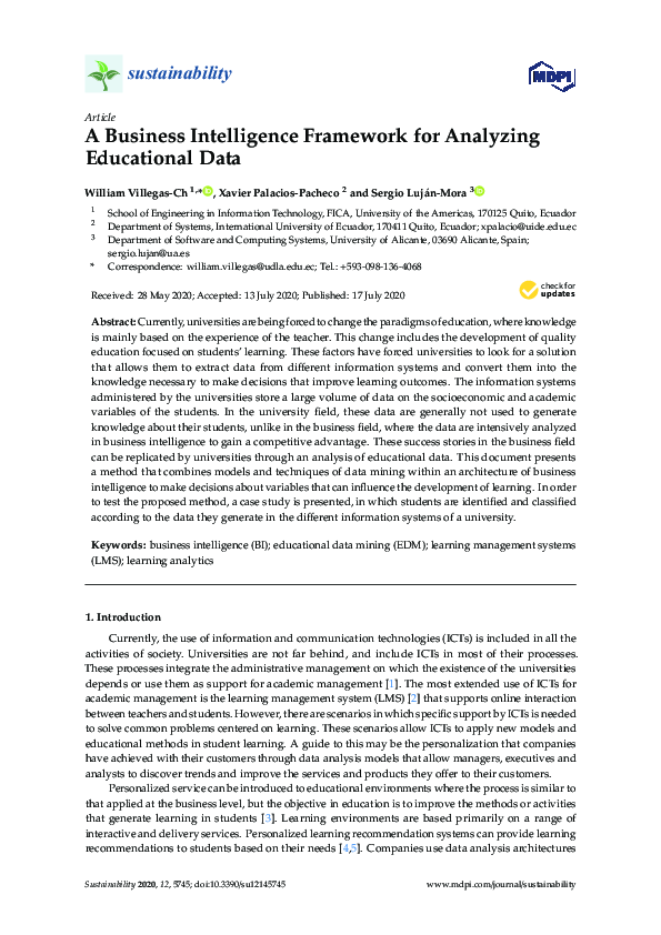 (PDF) A Business Intelligence Framework for Analyzing Educational Data