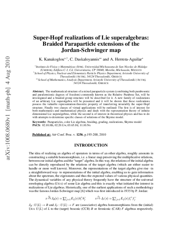 (PDF) Super-Hopf realizations of Lie superalgebras: Braided ...