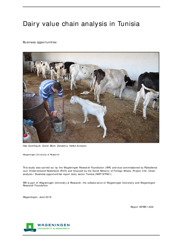 (PDF) Dairy value chain analysis in Tunisia : Business opportunities