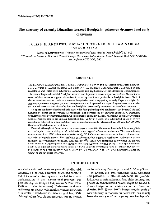 (PDF) The anatomy of an early Dinantian terraced floodplain: palaeo ...