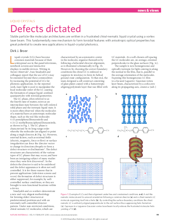 (PDF) Liquid crystals: Defects dictated